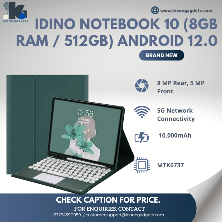 Idino Notebook 10 – 512GB ROM – 8GB RAM – 10000mAh – Android Tablet ...